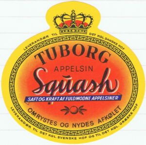 Drink Label: Appelsin Squash (Tuborg Breweries Ltd., DenmarkCol:DK-SODA ...
