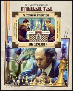 Stamp: Mikhail Tal (1936-1992) (São Tomé and Príncipe(85th Birth ...