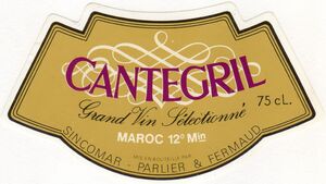 Drink Label: Cantegril (Soncomar-Parlier et Fermaud, MoroccoCol:MA-WINE ...