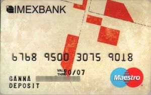 Bank Card: Imexbank Debit Card (Imexbank, UkraineCol:UA-MS-0002.02