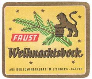 Drink Label: Weihnachtsbock Faust (Lowenbrauerei Miltenberg, Germany ...