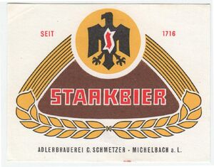 Drink Label: Michelbach Starkbier (Adlerbrauerei C. Schmetzer, Germany ...
