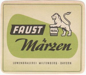 Drink Label: Faust Märzen (Lowenbrauerei Miltenberg, Germany, Federal ...