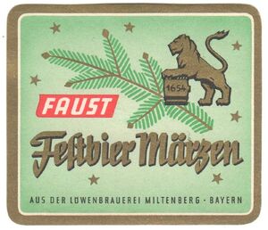 Drink Label: Faust Festbier Märzen (Lowenbrauerei Miltenberg, Germany ...