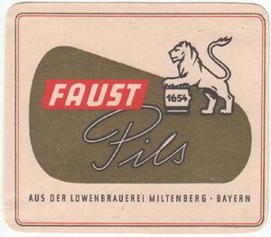 Drink Label: Faust Pils (Lowenbrauerei Miltenberg, Germany, Federal ...