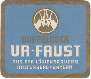 Drink Label: Ur-Faust Doppelbock (Lowenbrauerei Miltenberg, Germany ...