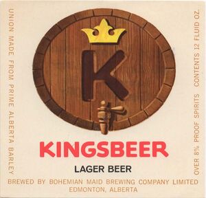 Drink Label: Kingsbeer (Bohemia Maid Brewery Co., CanadaCol:CA-BEER-000301
