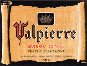 Drink Label: Valpierre (Sincomar Parlier et Fermaud, MoroccoCol:MA-WINE ...