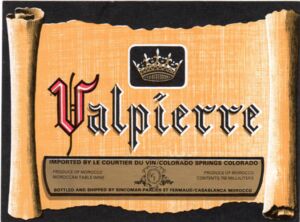 Drink Label: Valpierre (Sincomar Parlier et Fermaud, MoroccoCol:MA-WINE ...