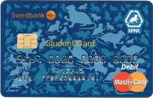 Bank Card: NPNK blue (student card) 2 (Swedbank, EstoniaCol:EE-MC-0106
