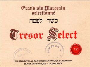 Drink Label: Tresor Select (Sincomar Parlier et Fermaud, MoroccoCol:MA ...