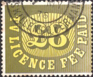 Stamp: TV Licence Fee Paid (United Kingdom: Revenue Stamps(Television ...