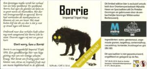 Drink Label: Borrie Imperial Tripel Hop (Wildervanker Brouwerij ...