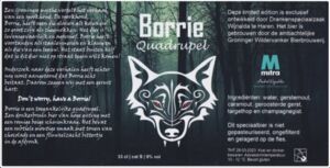 Drink Label: Borrie Quadrupel (Wildervanker Brouwerij, NetherlandsCol ...
