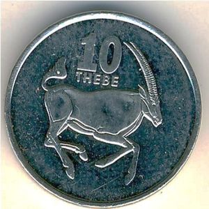 Coin: 10 Thebe (Botswana(1976~Today - Circulation (Pula)) Col:BW-000008 ...
