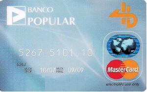 Bank Card: Banco Popular (Banco Popular, SpainCol:ES-MC-0161.08