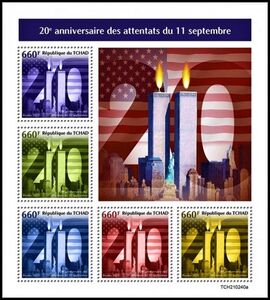 Stamp: 20th Anniversary of the Attack on World Trade Center (Chad(World ...