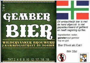 Drink Label: Wildervanker Gember (Wildervanker Brouwerij ...