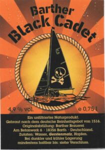 Drink Label: Barther Black Cadet (Barther Brauerei, Germany, Federal ...