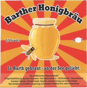 Drink Label: Barther Honigbräu (Barther Brauerei, Germany, Federal ...