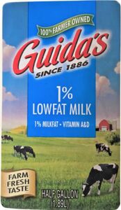 Drink Label: Guida’s 1% Milk (Guida’s Dairy, United States of ...