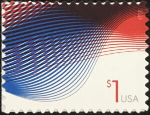 Stamp: Patriotic waves (United States of America(Patriotic waves) Mi:US ...