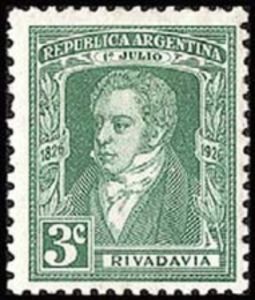 Stamp: Bernardino Rivadavia (1780-1845) (Argentina(100 years Argentine ...