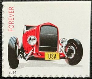 Stamp: Hot Rods: Red "Deuce" coupe (United States of America(Hot Rods ...