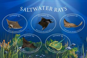 Stamp: Saltwater Rays (Tuvalu(Salt Water Rays (2017)) Mi:TV 2316-2320KB ...