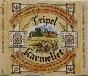 Drink Label: Tripel Karmeliet (Brouwerij Bosteels, BelgiumCol:BE-BEER ...