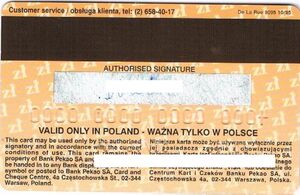 Bank Card: Visa (Bank Polska Kasa Opieki SA/Bank Pekao SA, PolandCol:PL ...
