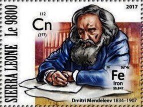 Stamp: Dmitri Mendelev (Sierra Leone(Dmitri Mendeleev, 110th Memorial ...