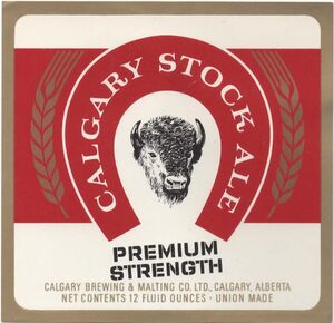 Drink Label: Calgary stock ale (Calgary Brewing & Malting, CanadaCol:CA ...