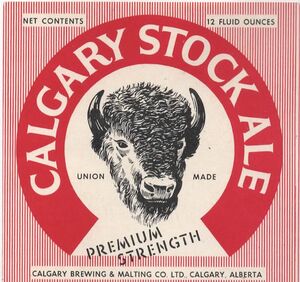 Drink Label: Calgary stock ale (Calgary Brewing & Malting, CanadaCol:CA ...
