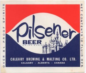 Drink Label: Pilsener beer (Calgary Brewing & Malting, CanadaCol:CA ...