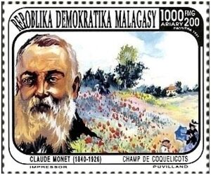 Stamp: Claude Monet (1840-1926) (Madagascar(Painters 1993) Mi:MG 1502A ...