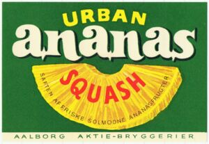 Drink Label: Ananas Squash (Aalborg Aktie-Bryggerier, DenmarkCol:DK ...