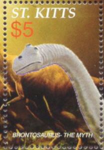 Stamp: Brontosaurus the Mith (Saint Kitts(Prehistoric Animals 2005) Mi ...