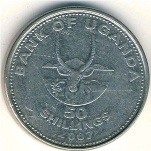 Coin: 50 Shillings (Uganda(1987~Today - Circulation (New Shilling)) Col ...
