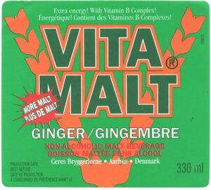 Drink Label: Vitamalt Ginger / Gingembre (Ceres Breweries, DenmarkCol ...