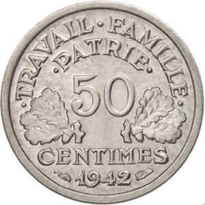 Moneda: 50 Centimes (-) (Francia(1940~1944 - 2ª G.M. / Francia de Vichy ...