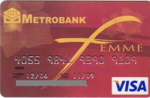Bank Card: Metrobank Femme (Metrobank E.T., PhilippinesCol:PH-VI-0005