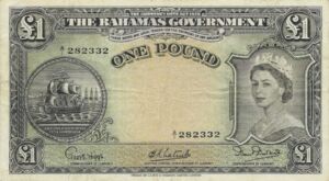 Billete de Banco: 1 Pound (Bahamas(1953 ND Issue) Wor:P-15a