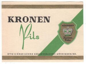 Drink Label: Kronen Pils (Kronenbrauerei Möhringen, Germany, Federal ...