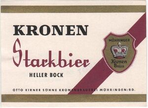 Drink Label: Kronen Starkbier heller Bock (Kronenbrauerei Möhringen ...