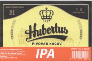 Drink Label: Hubertus ipa (Pivovar Kácov, Czech RepublicCol:CZ-BEER-051933