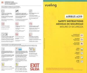 Safety Card: AIRBUS A319 (Vueling, SpainCol:VLG-ES-0023