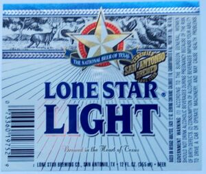 Drink Label: Lone Star Light (Old Lone Star Brewery Co., United States ...