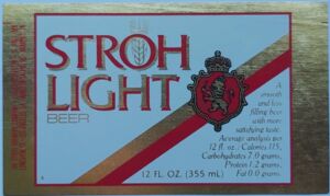 Drink Label: Stroh Light (Stroh Brewery Company /closed/, United States ...