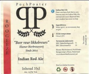 Drink Label: Pochpoater Roogeeze Indian Red Ale (Elsener Bierbrouwerij ...